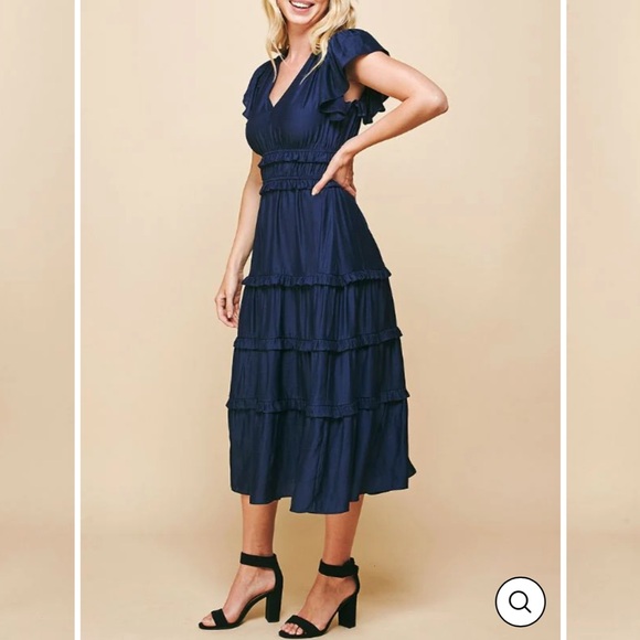 Pinch | Dresses | Pinch Navy Dress With Ruffle Details Tiered | Poshmark